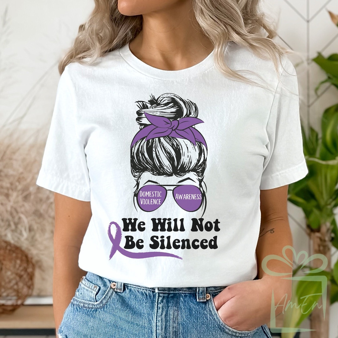 Domestic Violence Awareness Shirt, Purple Ribbon Month October Tee ...