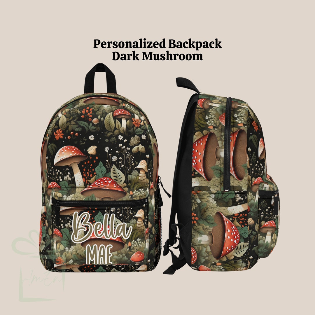 Personalized Goblin Core Mushroom Backpack Lunch Bag Tumbler Set, Fairy ...