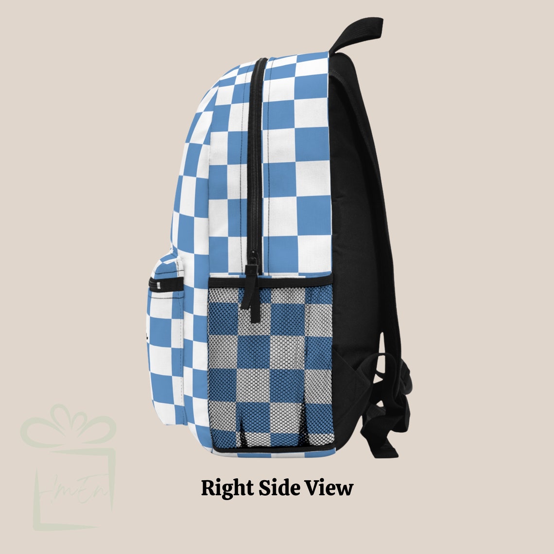 Personalized Blue Checkered Backpack Tumbler Set, Sport Back to School ...