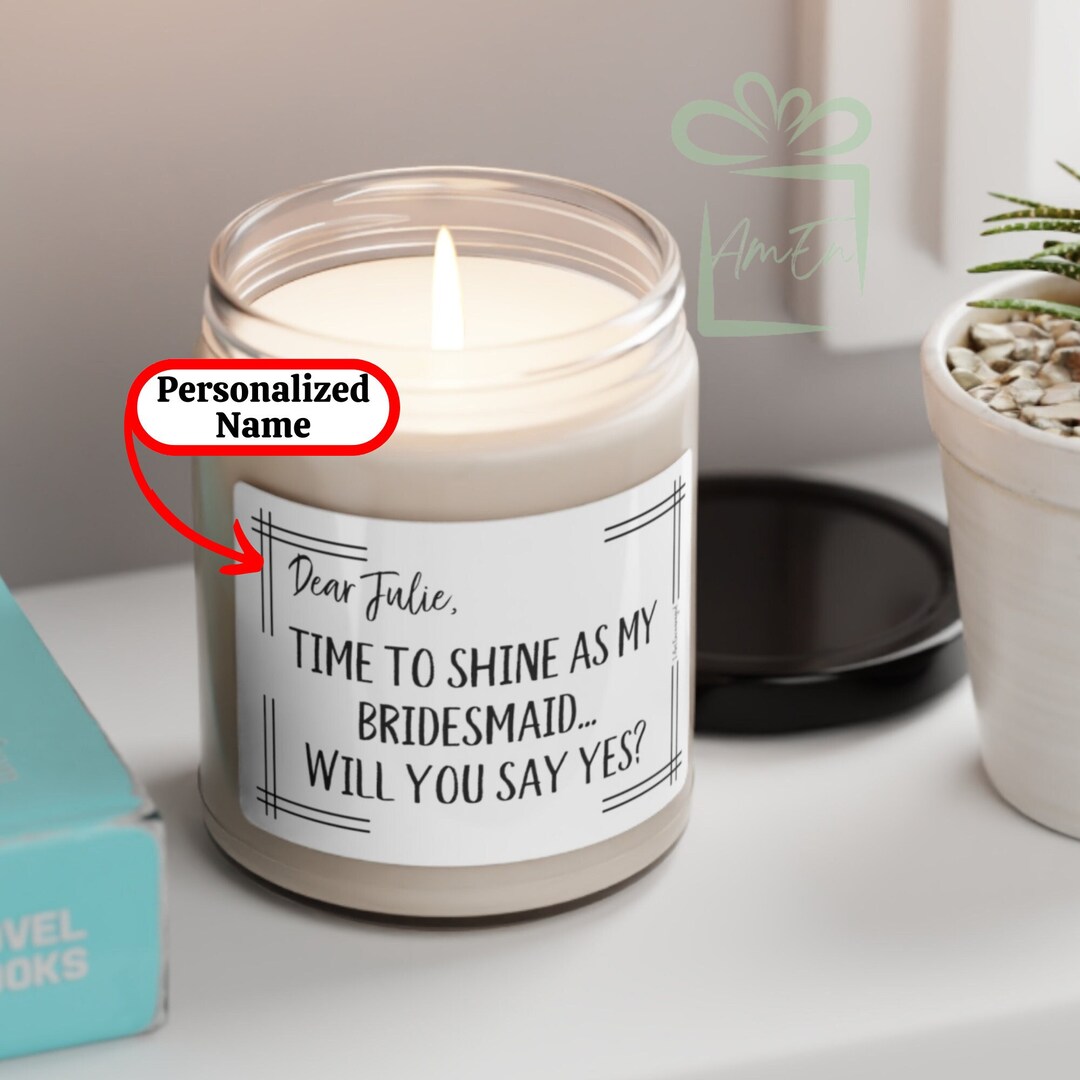 Personalized Bridesmaid Proposal Candle, Proposal Box Gift, Custom ...