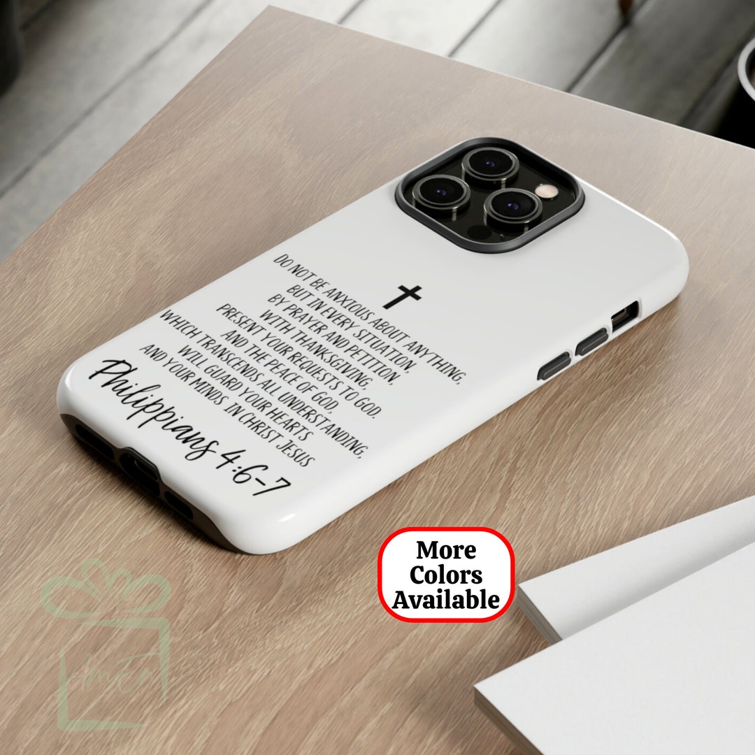 Philippians 4:6-7 Bible Verse Christian Phone Case Gift, Aesthetic ...