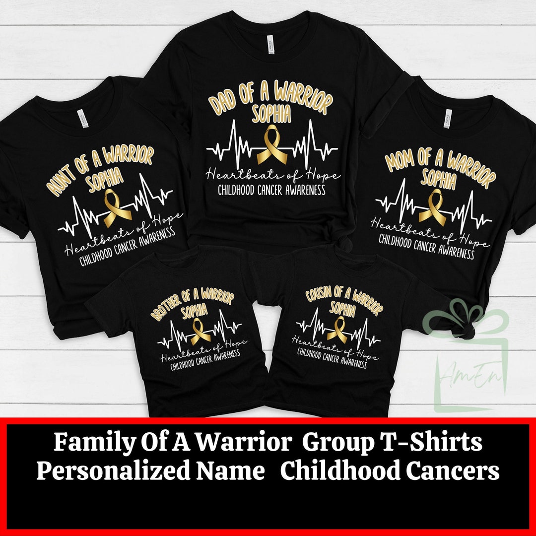 Childhood Cancer Family Group Custom, Personalized Family T-shirt ...