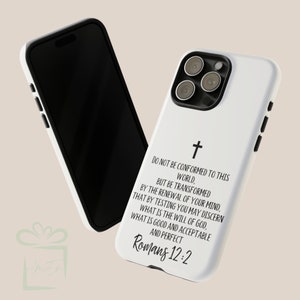 Romans 12:2 Bible Verse Christian Phone Case Gift, Aesthetic Scripture ...