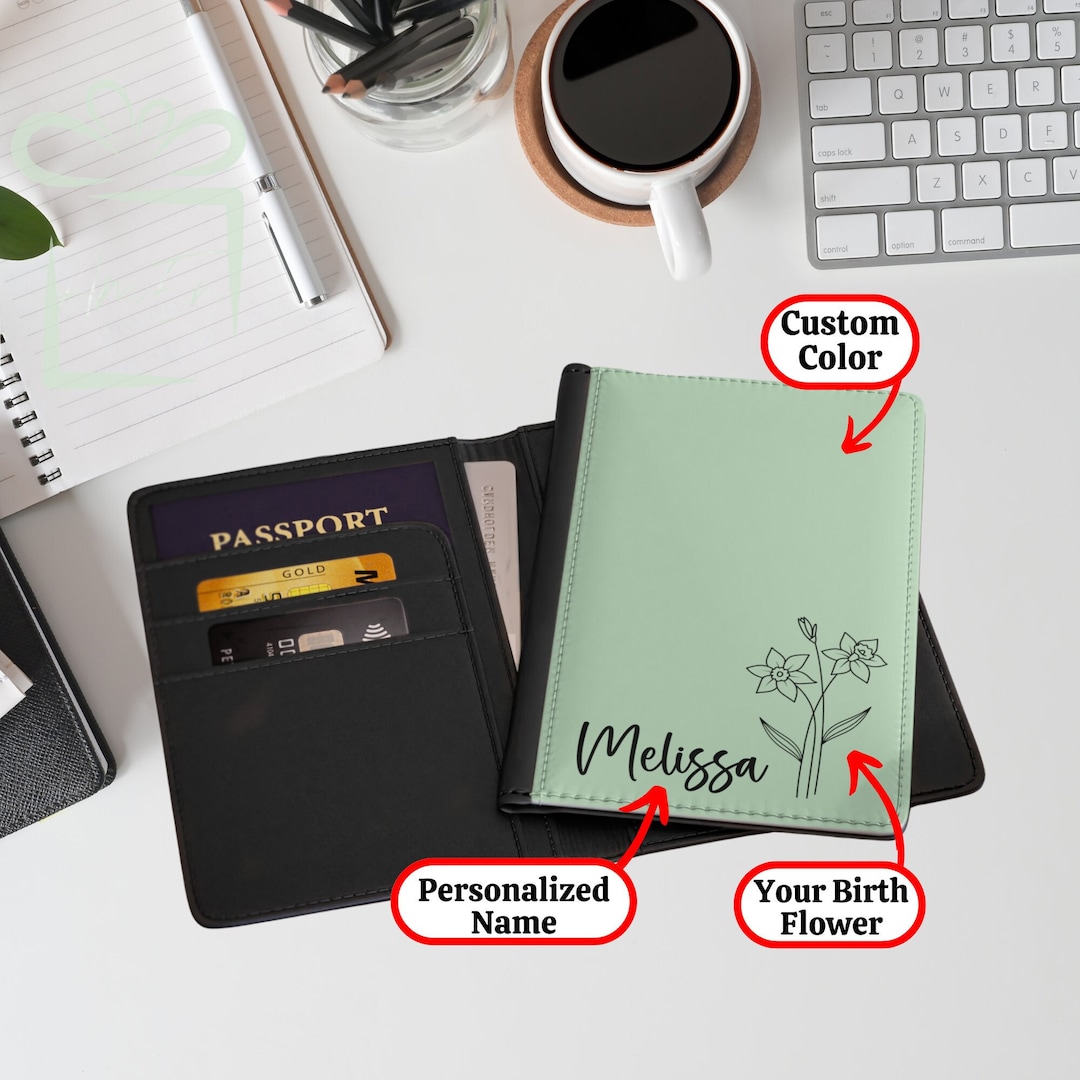 March Birth Flower Passport Holder Personalized, Custom Daffodil ...