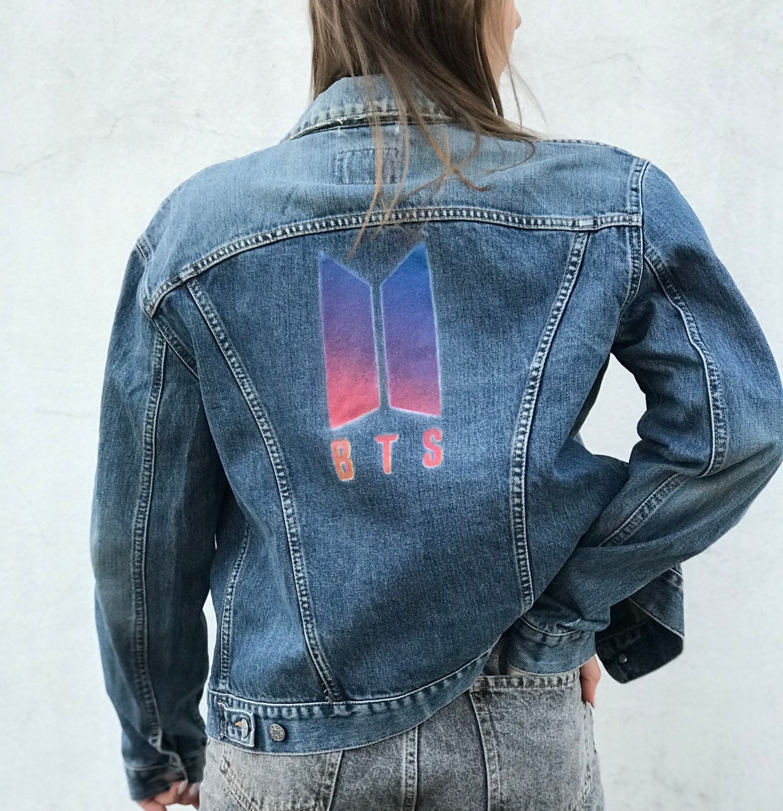 BTS denim jacket Bts group bts merch bts Jean jacket | Etsy