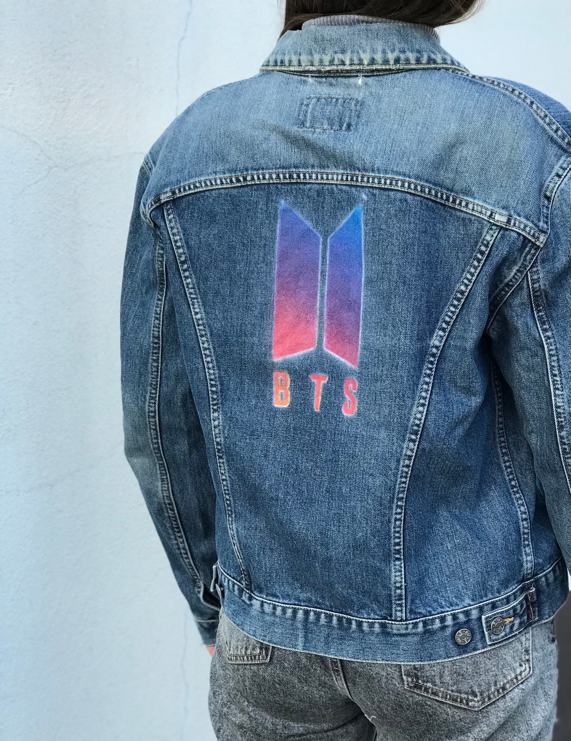 BTS denim jacket Bts group bts merch bts Jean jacket | Etsy