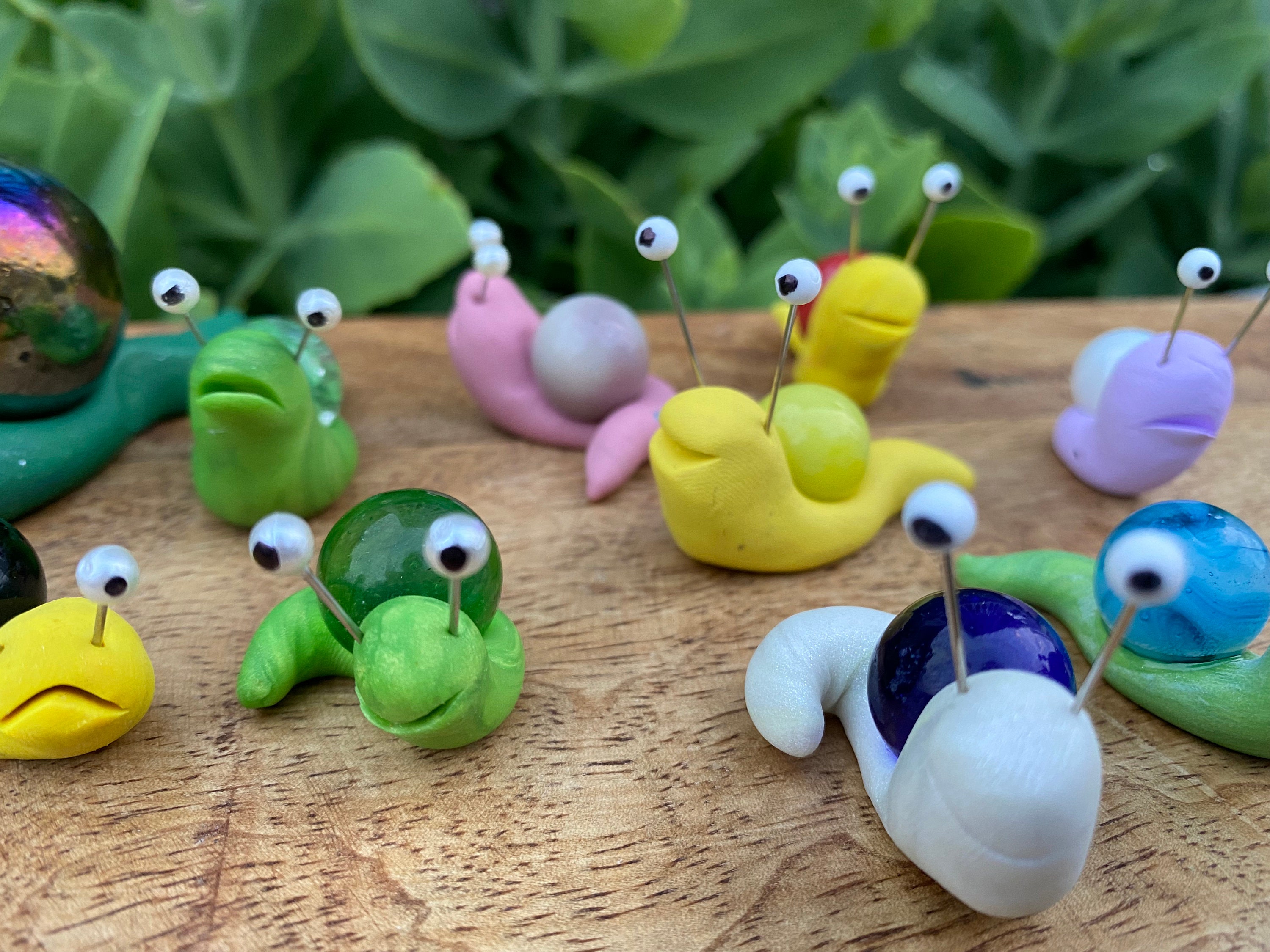 Marble Snail, Polymer Clay Snail, Glass Marble, Tiny Friends, Small ...