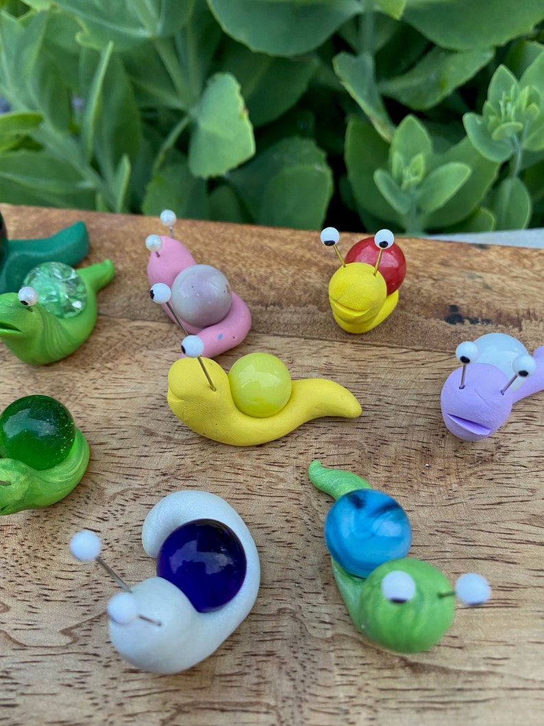 Marble Snail, Polymer Clay Snail, Glass Marble, Tiny Friends, Small ...