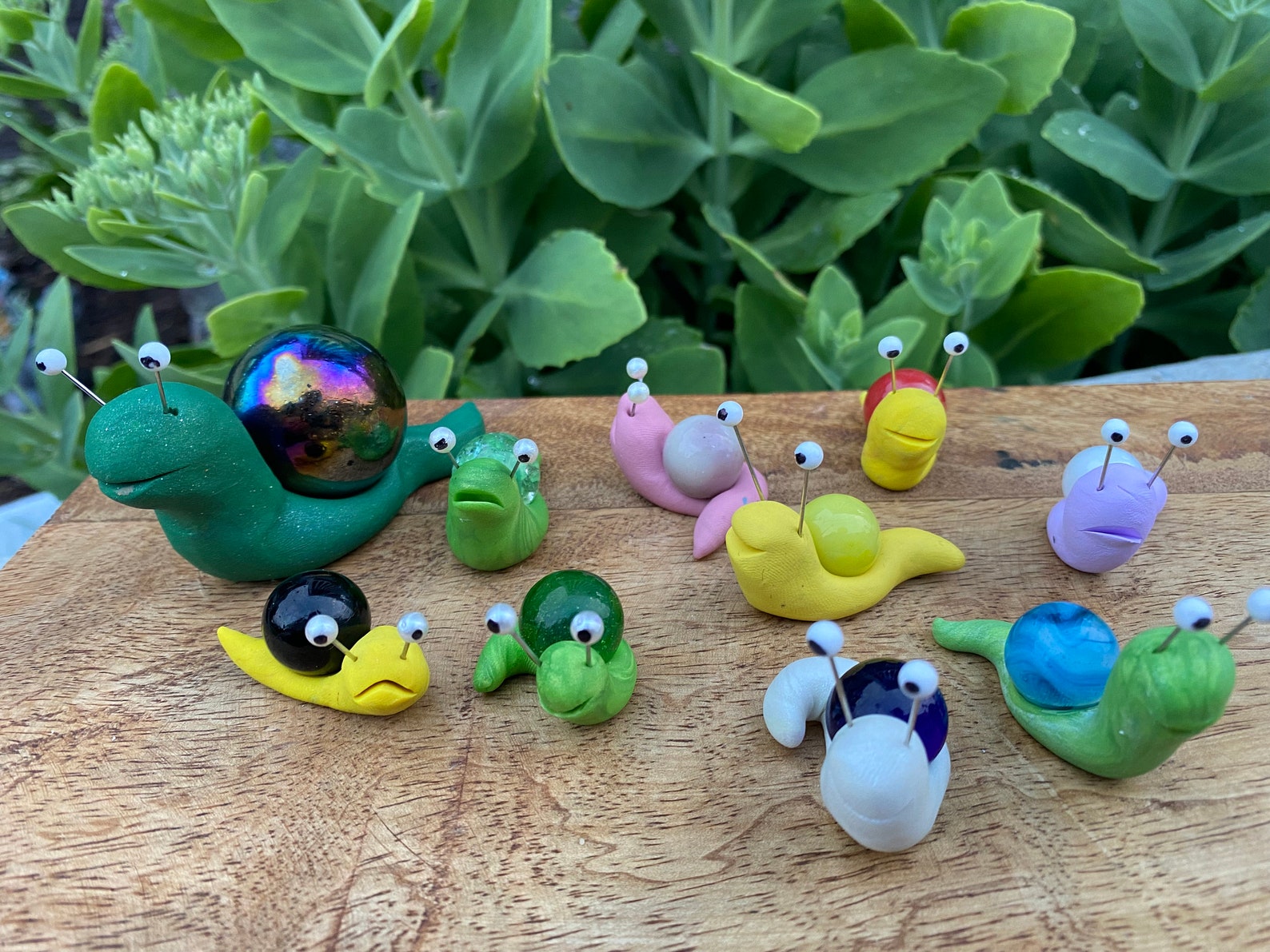 Marble Snail, Polymer Clay Snail, Glass Marble, Tiny Friends, Small ...