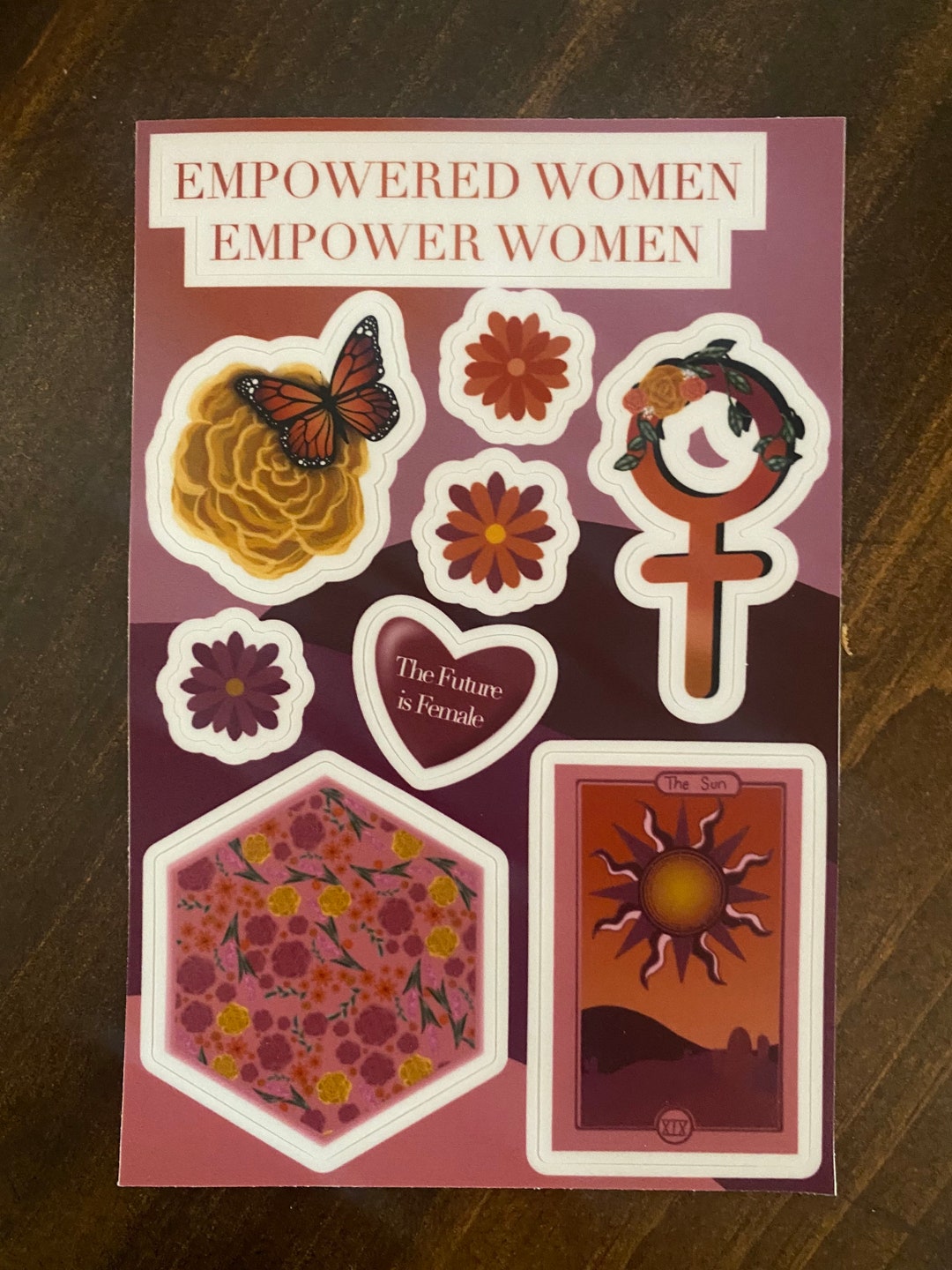 Empowered Women Sticker Sheet, Feminist, Wlw, Floral Stickers, Water ...