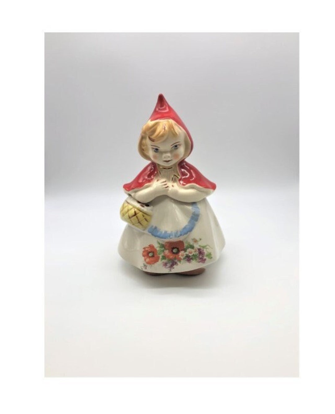 Regal China Little Red Riding Hood Cookie Jar With Large Poppies ...