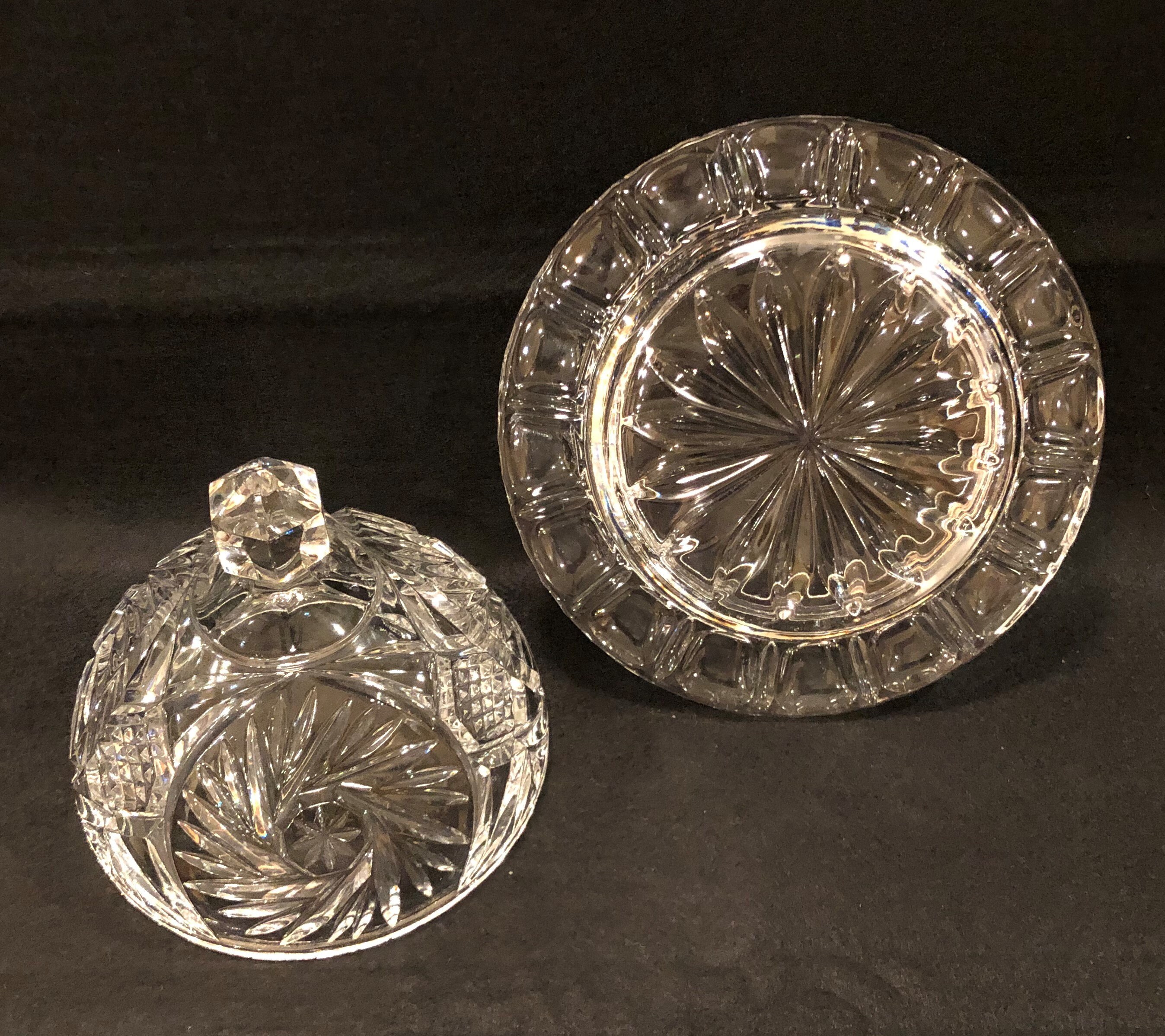 Antique American Brilliant Crystal Covered Dish. Circa 1950s. | Etsy