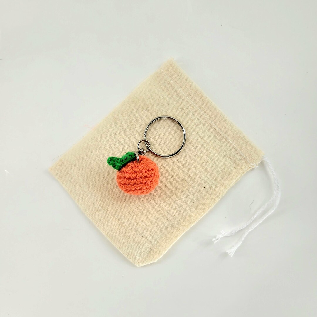 Crochet Mini Orange Keychain - Etsy