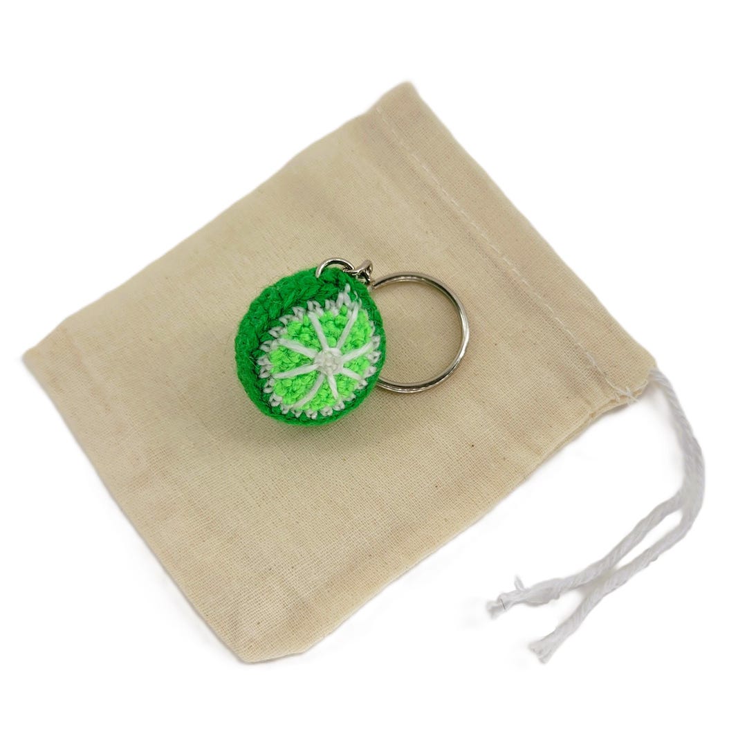 Crochet Mini Lime Keychain - Etsy