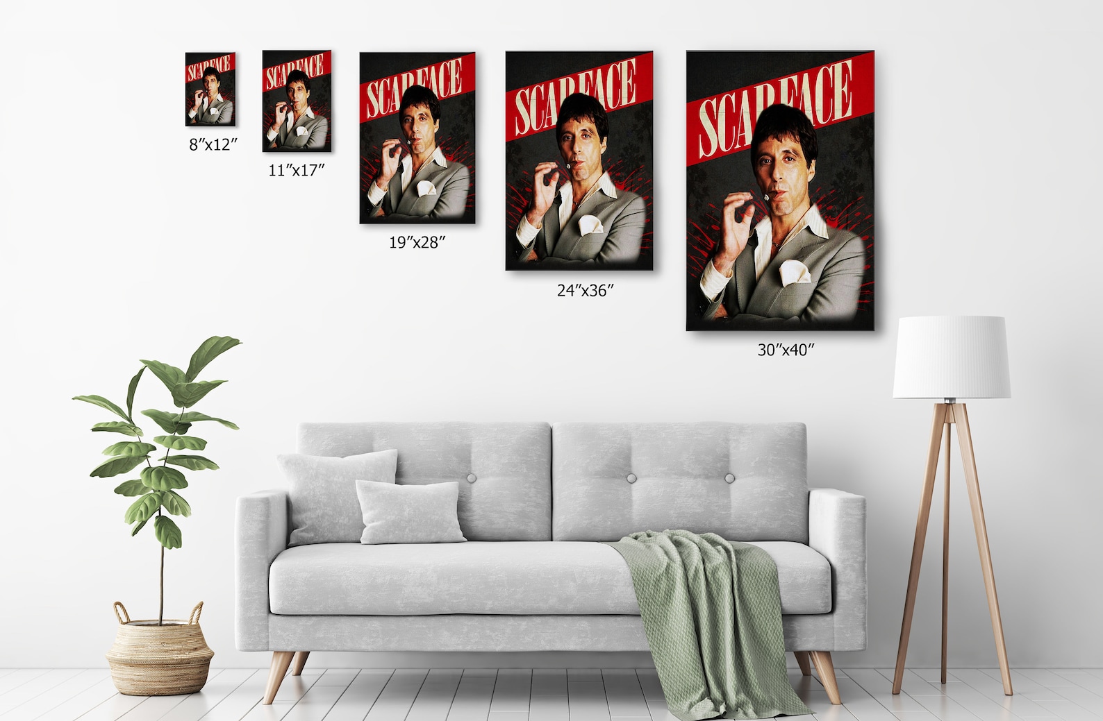 Scarface Art Canvas Scarface Smoking Cigar Art Canvas | Etsy