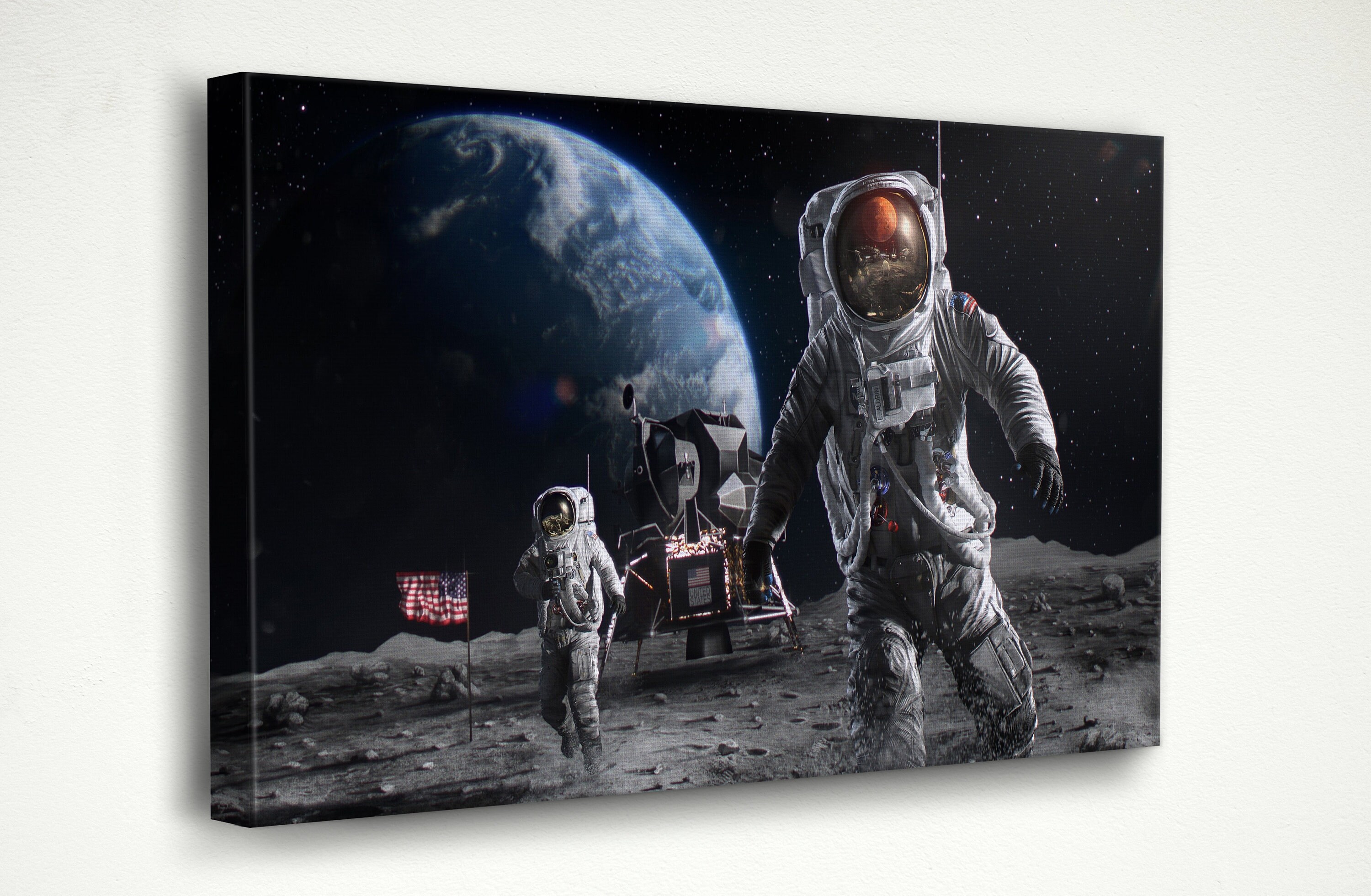 Astronauts On Moon Art