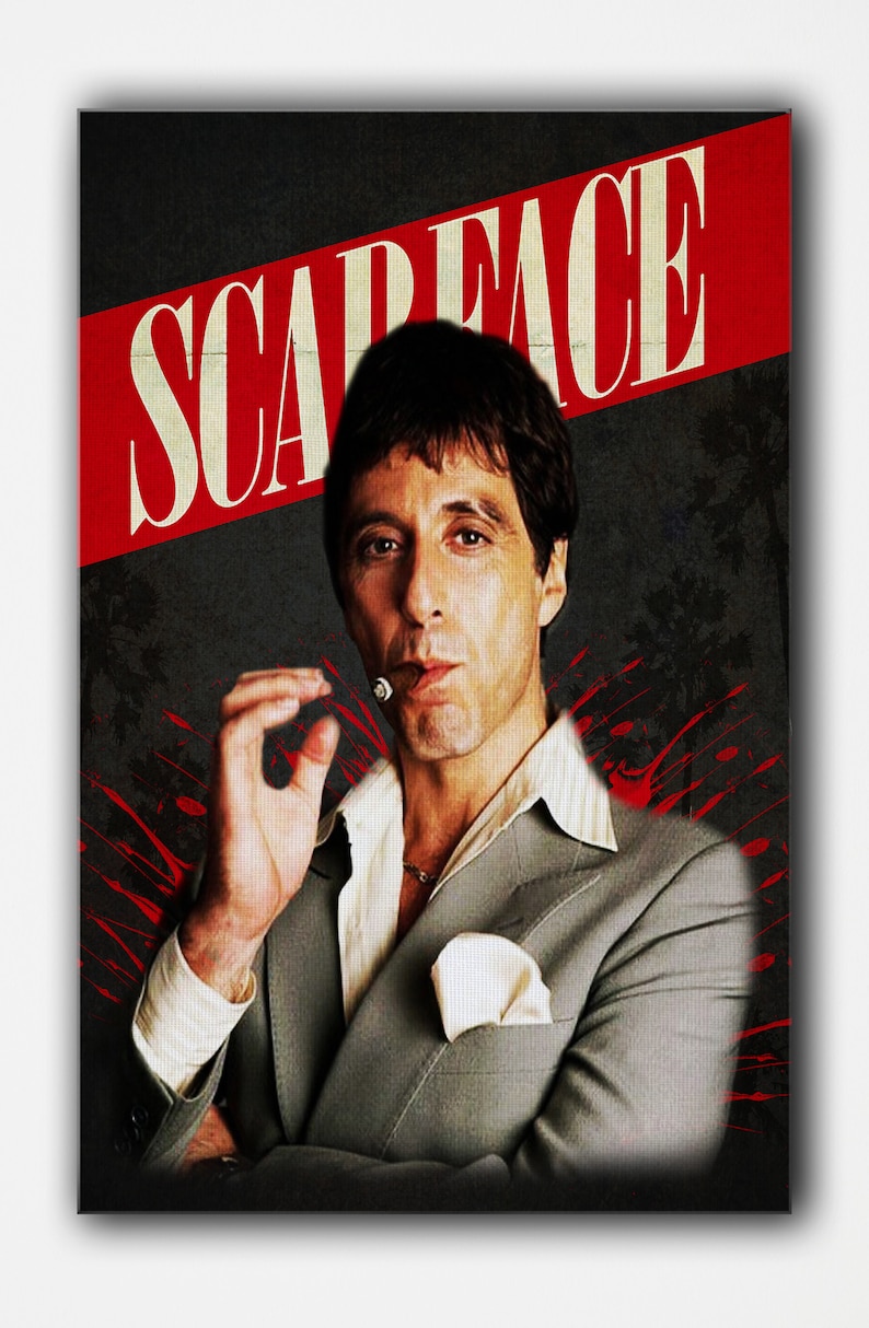 Scarface Art Canvas Scarface Smoking Cigar Art Canvas - Etsy