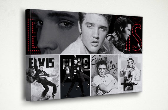 Elvis Presley Collage Picture Canvas Poster/Gift/Wall Art | Etsy