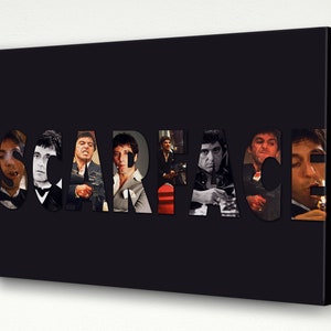 Scarface Art Canvas Scarface Word Photo Collage Art Canvas - Etsy