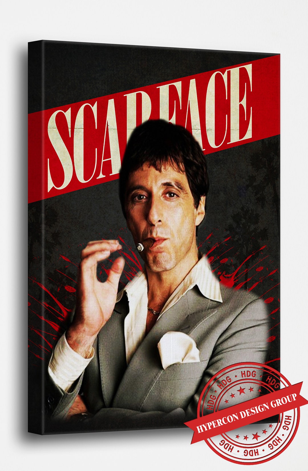 Scarface Art Canvas Scarface Smoking Cigar Art Canvas - Etsy