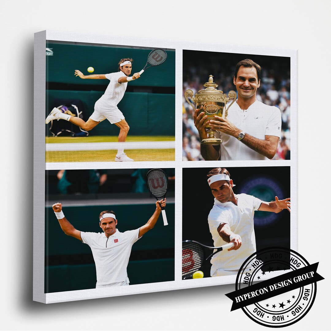 Roger Federer Greatest Tennis Collage Art Canvas - Etsy New Zealand