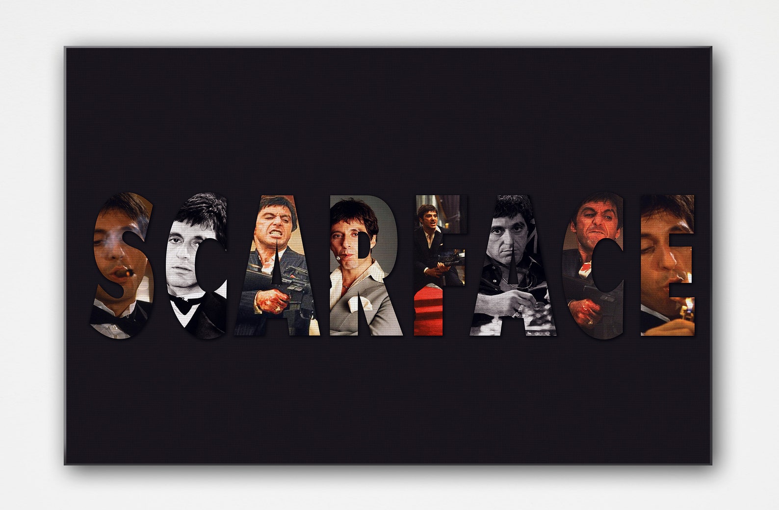 Scarface Art Canvas Scarface Word Photo Collage Art Canvas | Etsy