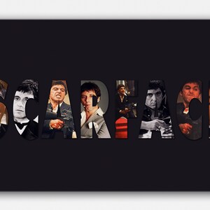 Scarface Art Canvas Scarface Word Photo Collage Art Canvas | Etsy