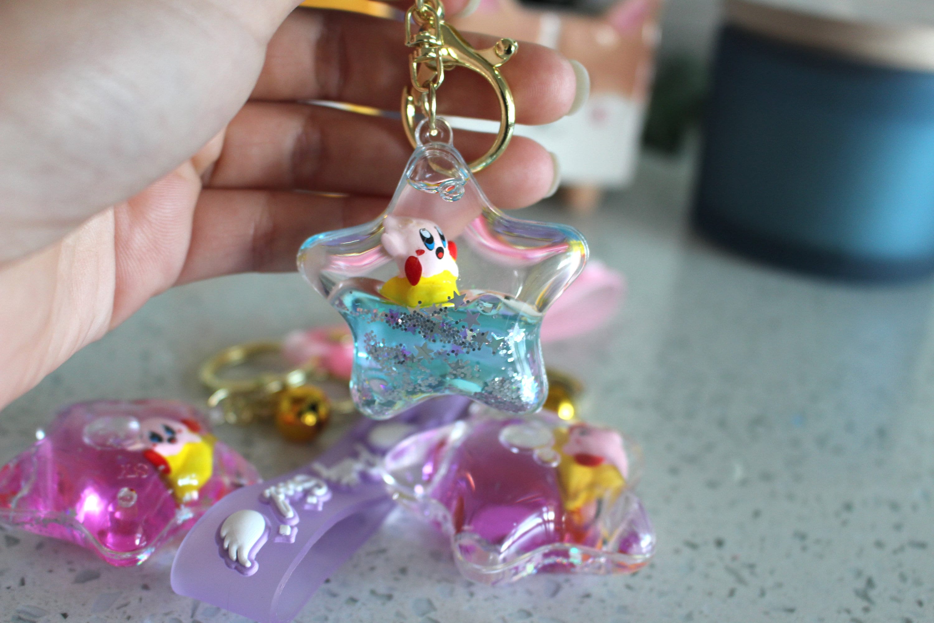 Kawaii Dream Star Quicksand Keychain ,bubble Tea Liquid Keychain, Cute ...