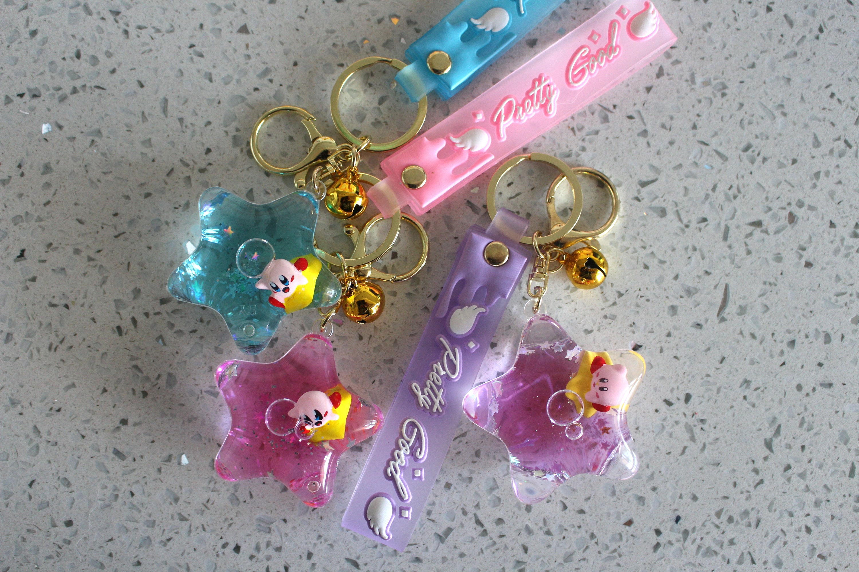 Kawaii Dream Star Quicksand Keychain ,bubble Tea Liquid Keychain, Cute ...