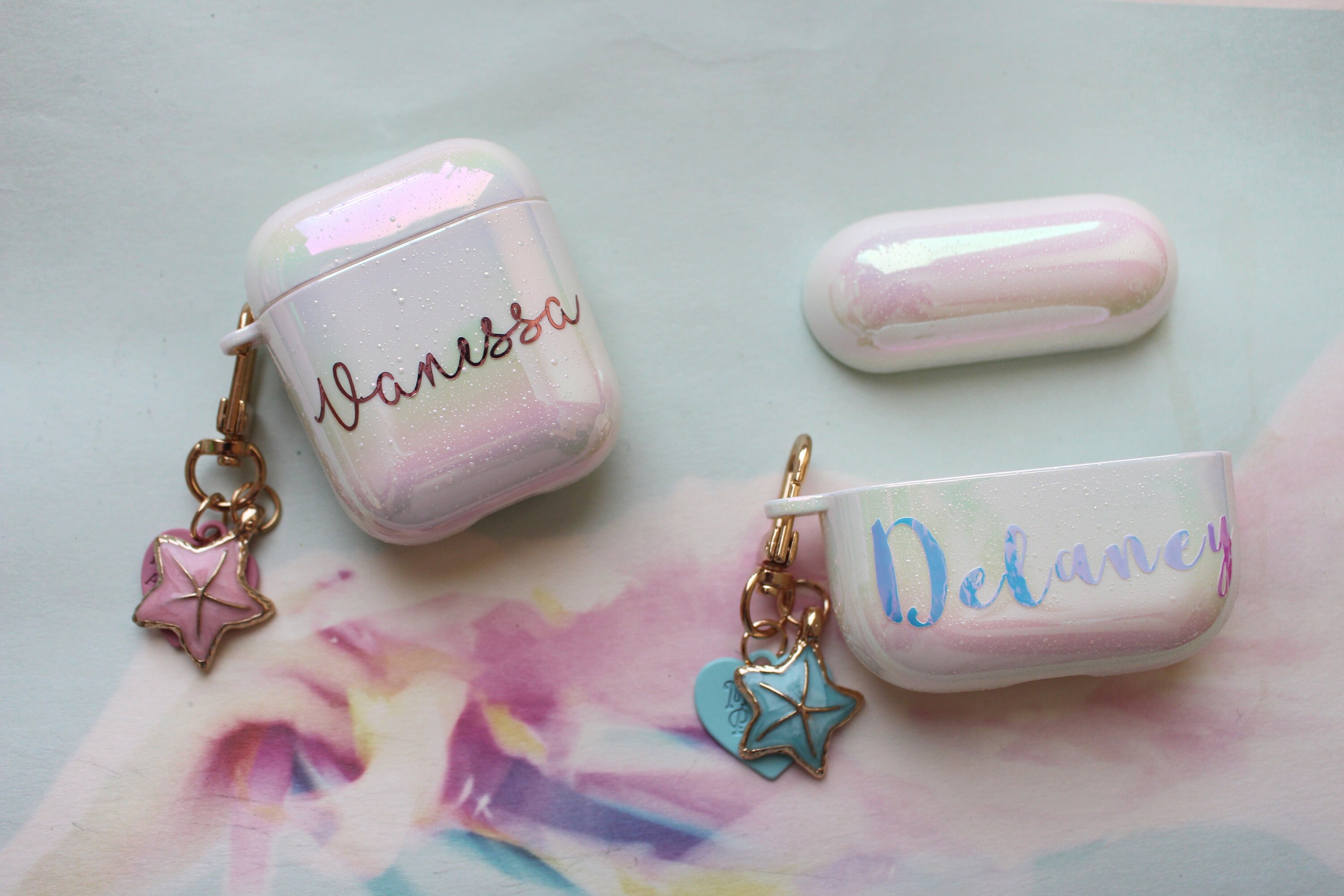 Personalizes Custom Name Holographic AirPod Case AirPod Pro Case With ...