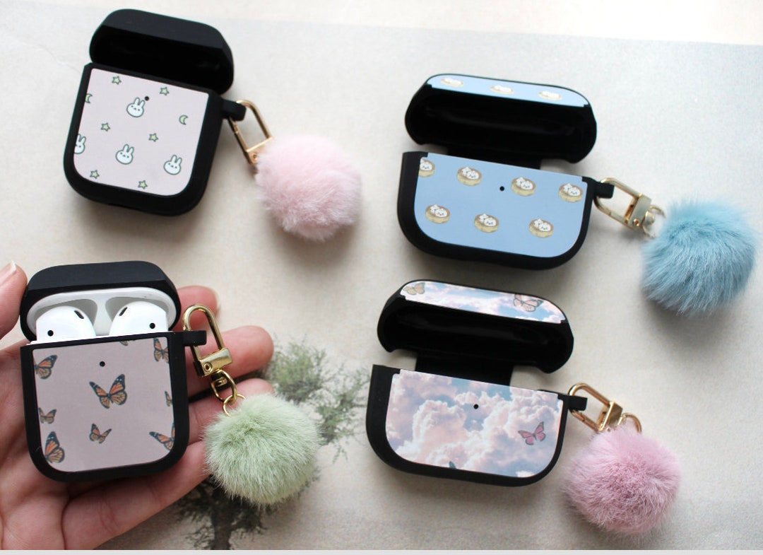 Aesthetic Butterfly Pom Pom Protective AirPod Case AirPod Pro Case With ...