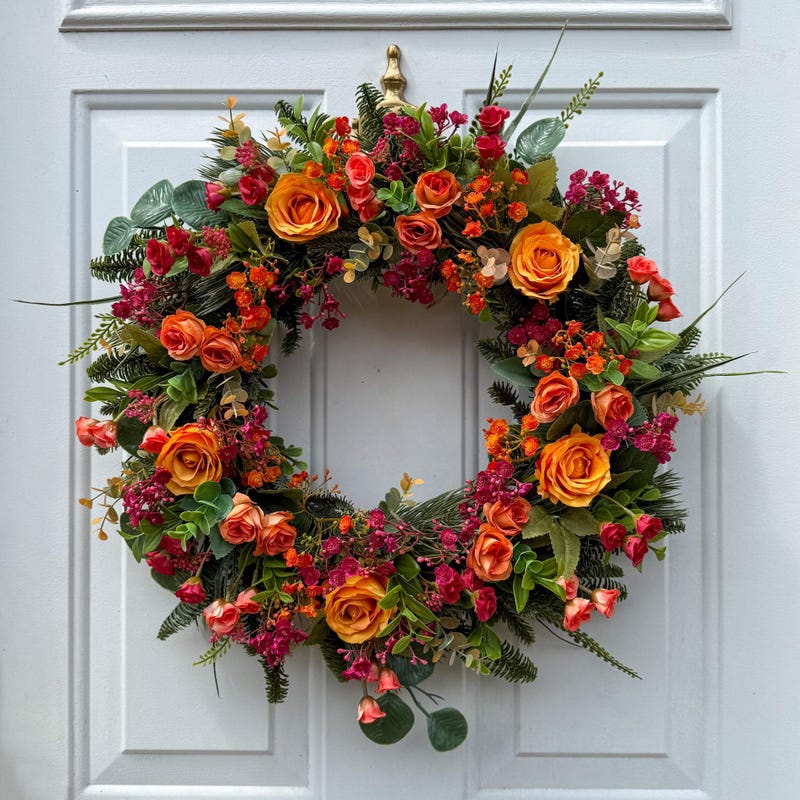 Yellow Rose Wreath - Etsy UK