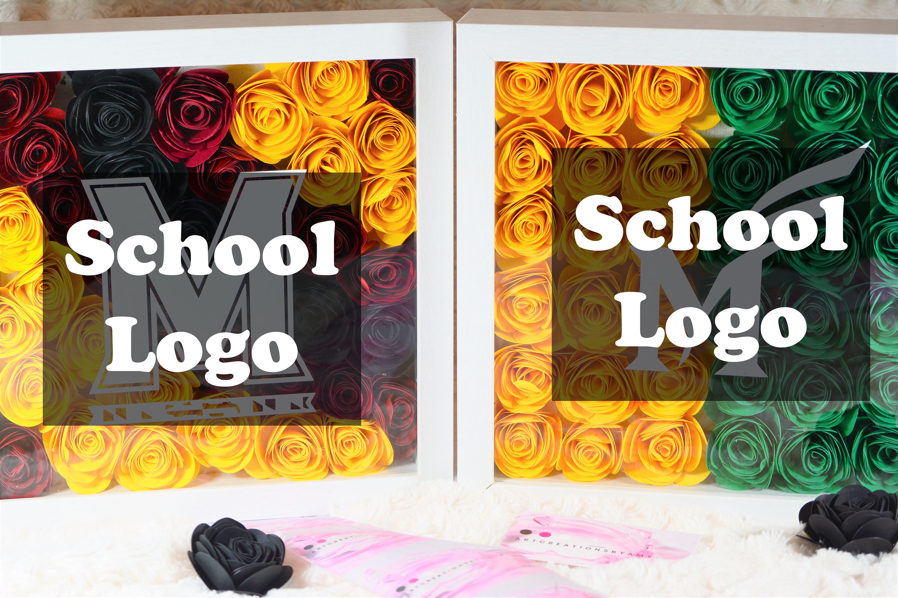 Personalized Shadowbox With Paper Flowers | High School Graduation Gift ...