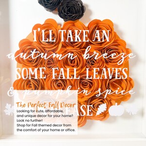 Pumpkin and Fall Shadowbox With Paper Flowers - Etsy