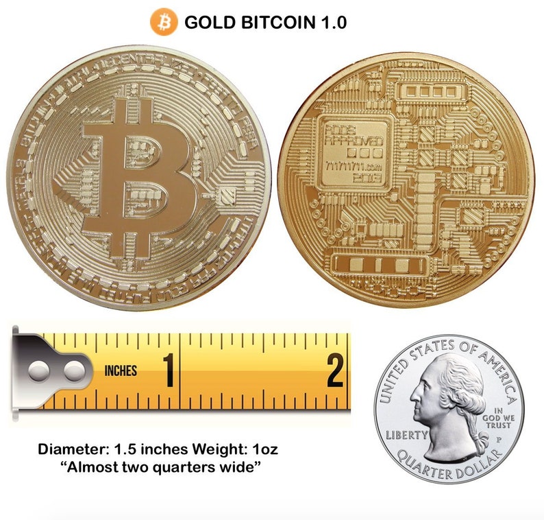 Cryptocurrency Physical Coins with Realistic Details Golden | Etsy