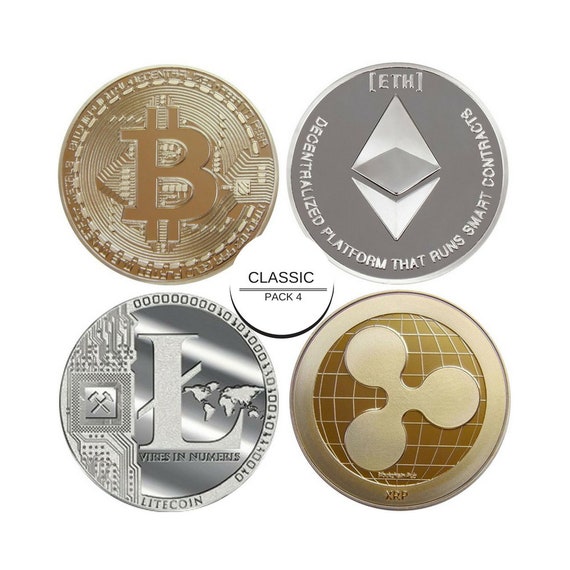 Cryptocurrency Physical Coins with Realistic Details Golden | Etsy