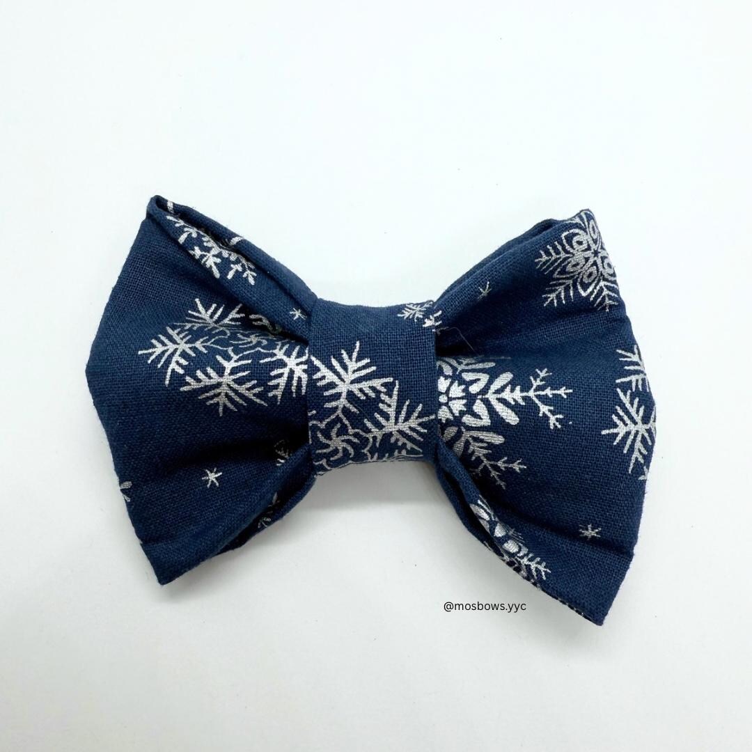 Angelina Bow - Blue Snowflake Winter Bow Tie for Dogs, Cats and Pets - Etsy