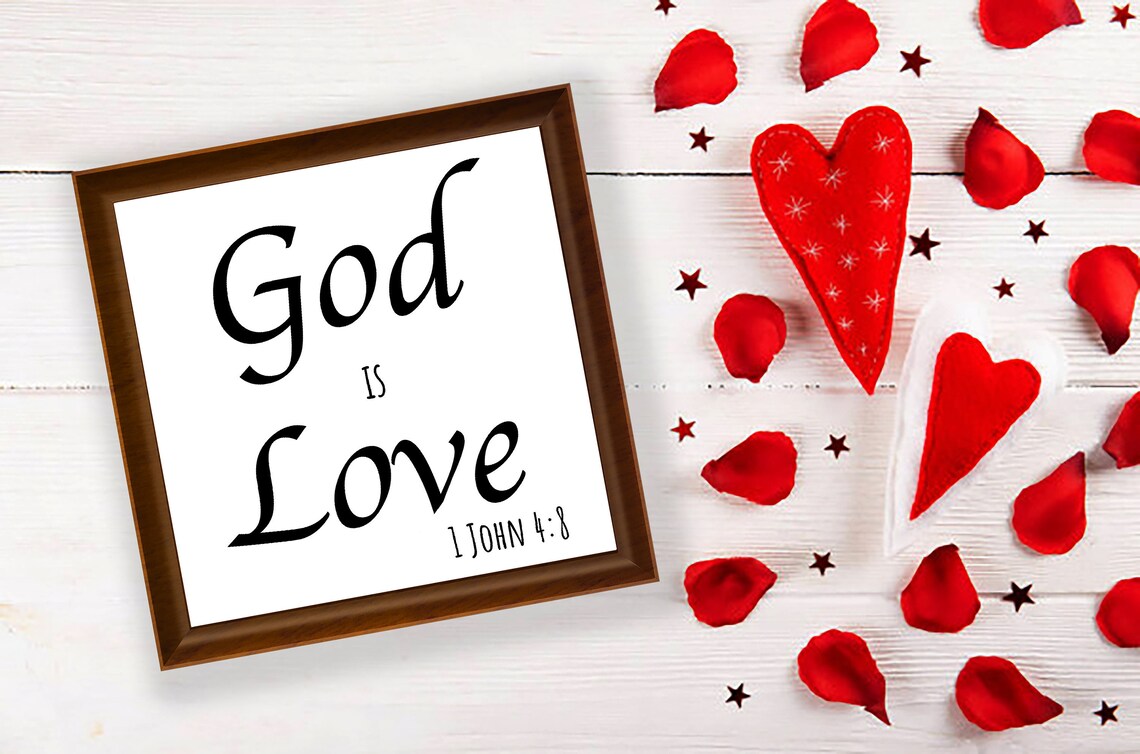 God is Love Valentine's Day Sign - Etsy