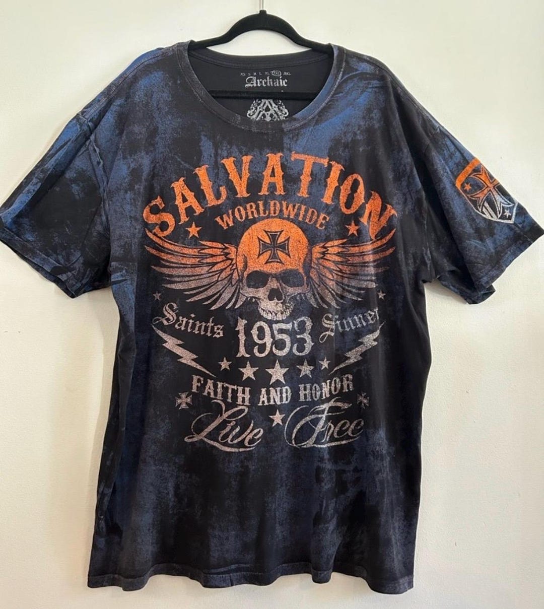 Vintage Y2k Archaic by Affliction Salvation Faith Honor Biker Rocker ...
