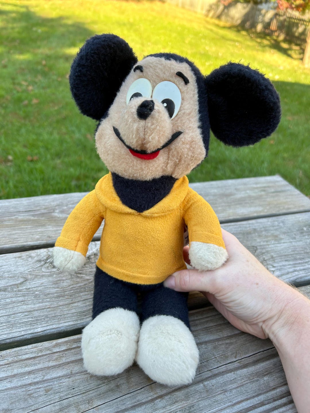 Vintage 1970s Knickerbocker Mickey Mouse Plush Toy Yellow Shirt Stuffed ...