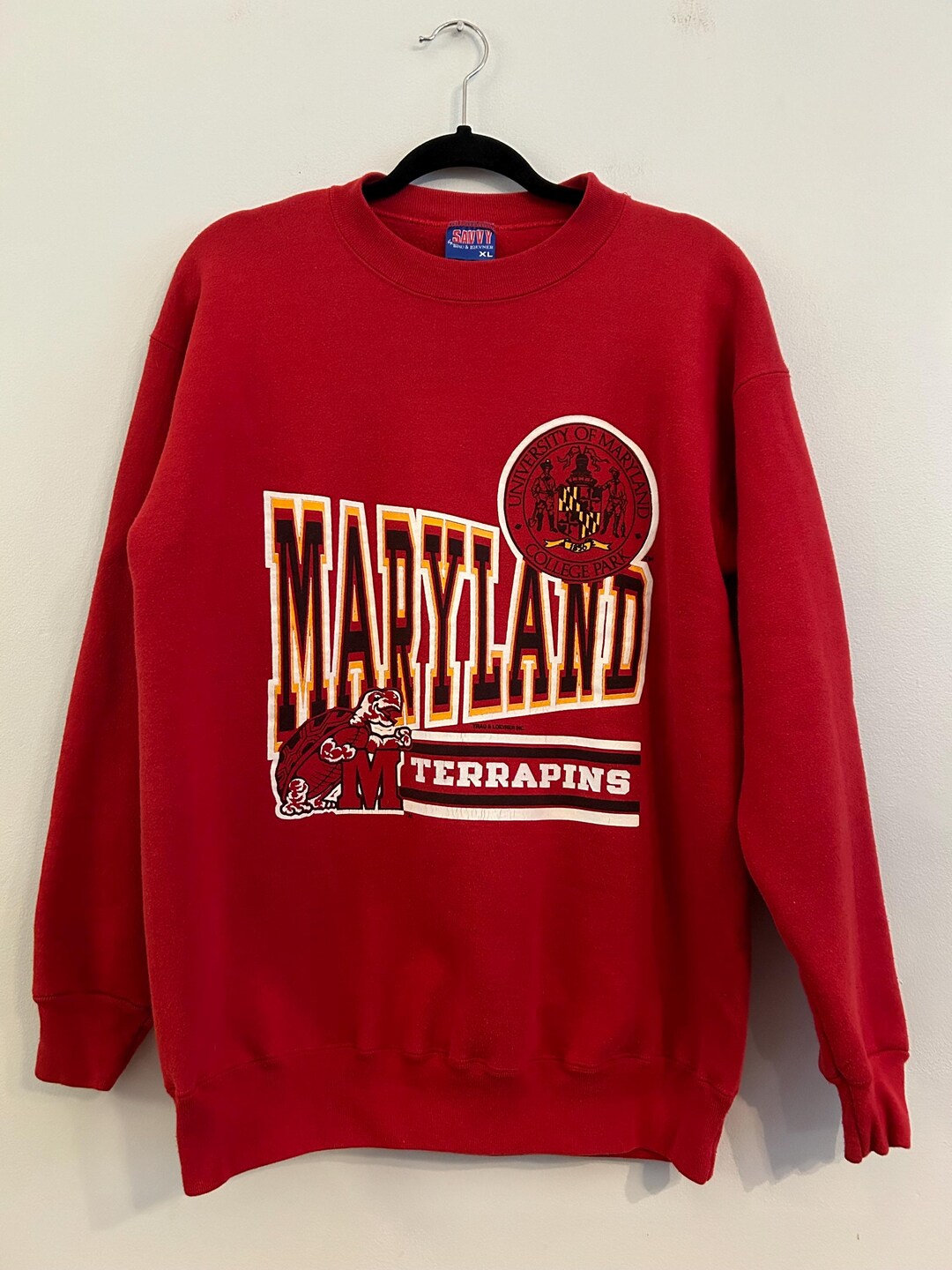 Vintage Red 80s 90s University of Maryland College Park MD Terps ...