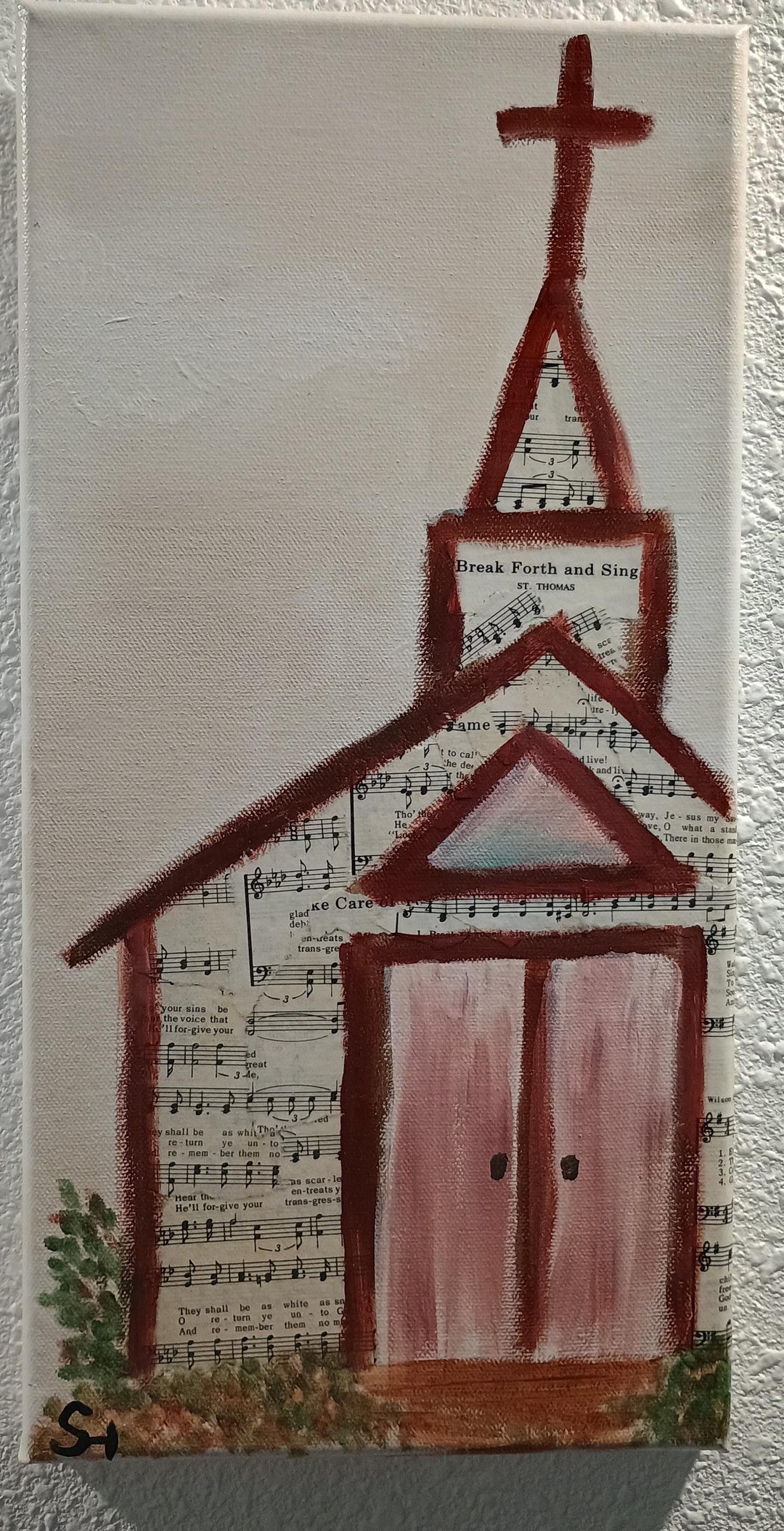 Custom Church Acrylic Art on Canvas. Unique, One of a Kind Sealed Art ...