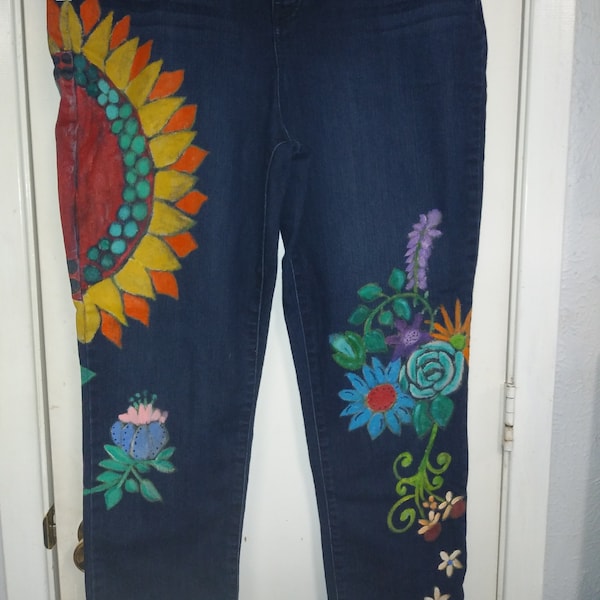 Hand Painted Jeans - Etsy