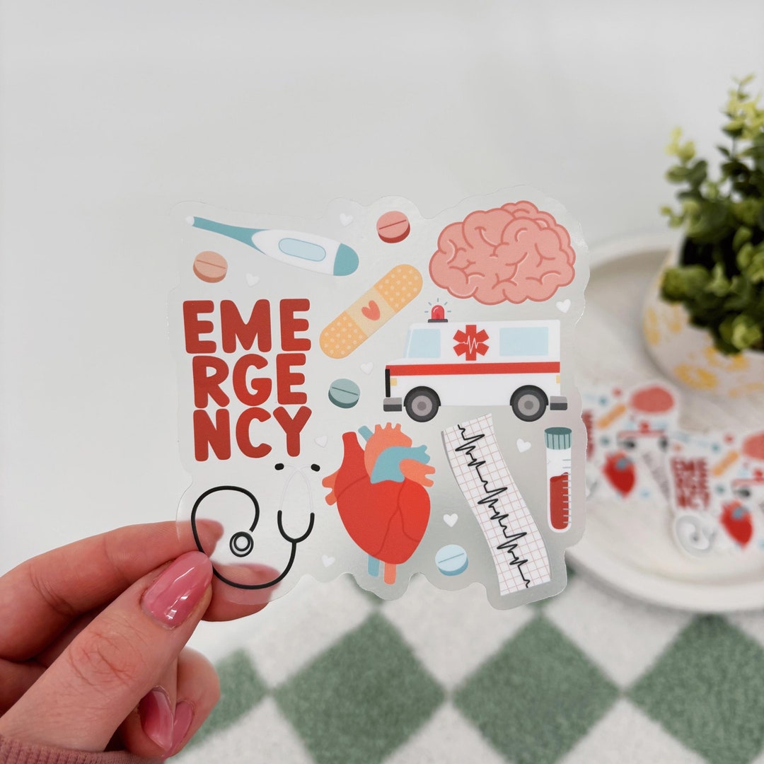 Emergency Nurse Collage Sticker, ER Nurse Sticker, Emergency Department ...