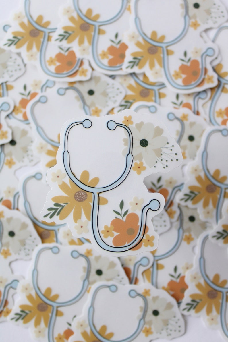 Clear Stethoscope Sticker Floral Stethoscope Sticker Nurse - Etsy