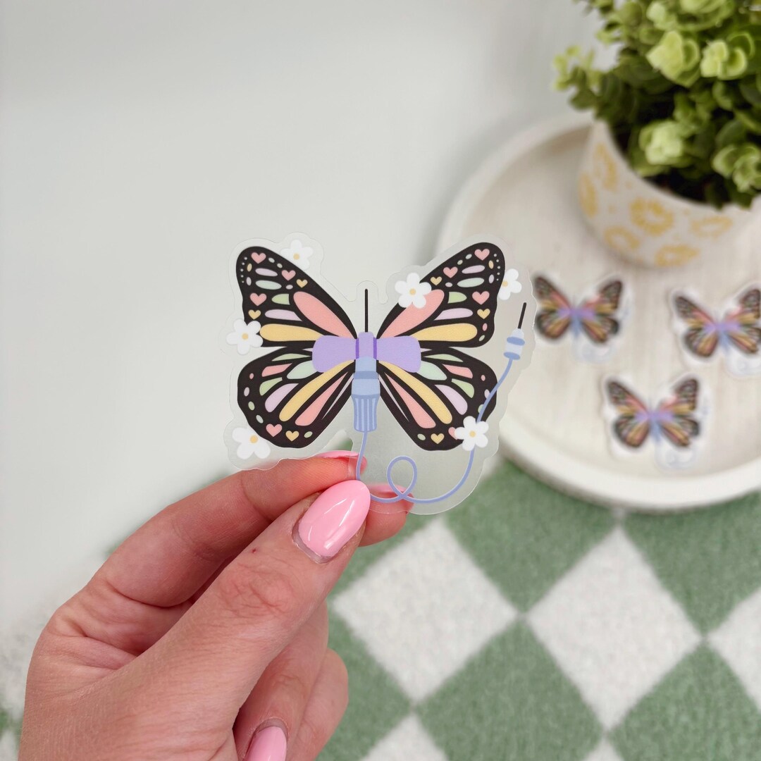 Butterfly IV Sticker, Intravenous Sticker, Infusion Nurse Sticker ...