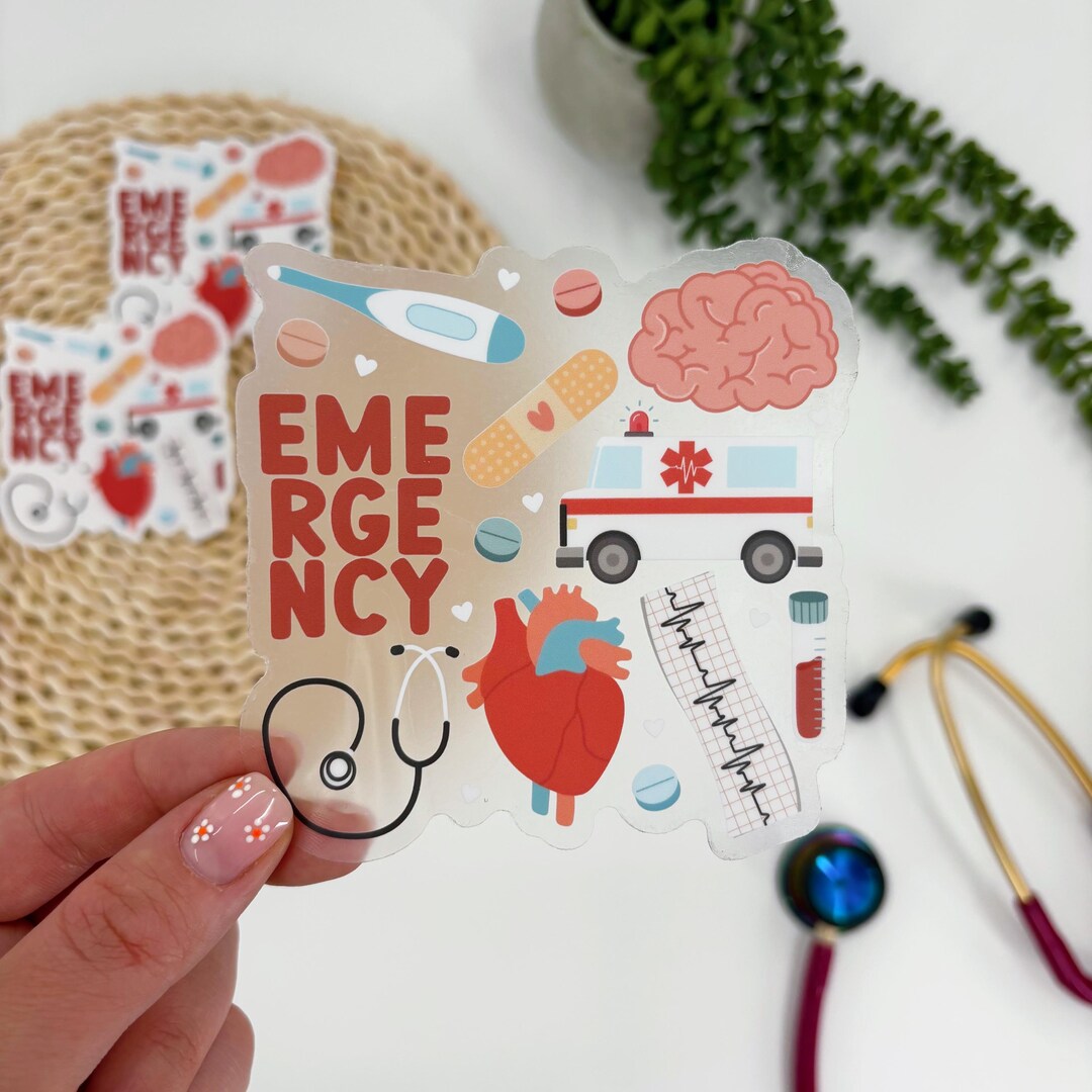Emergency Nurse Collage Sticker, ER Nurse Sticker, Emergency Department ...