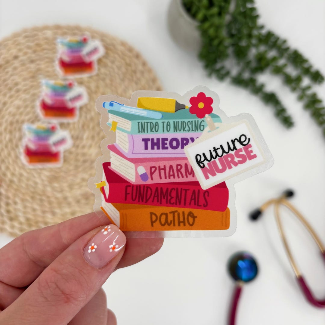 Future Nurse Sticker, Nursing Textbooks Sticker, Nursing Student ...