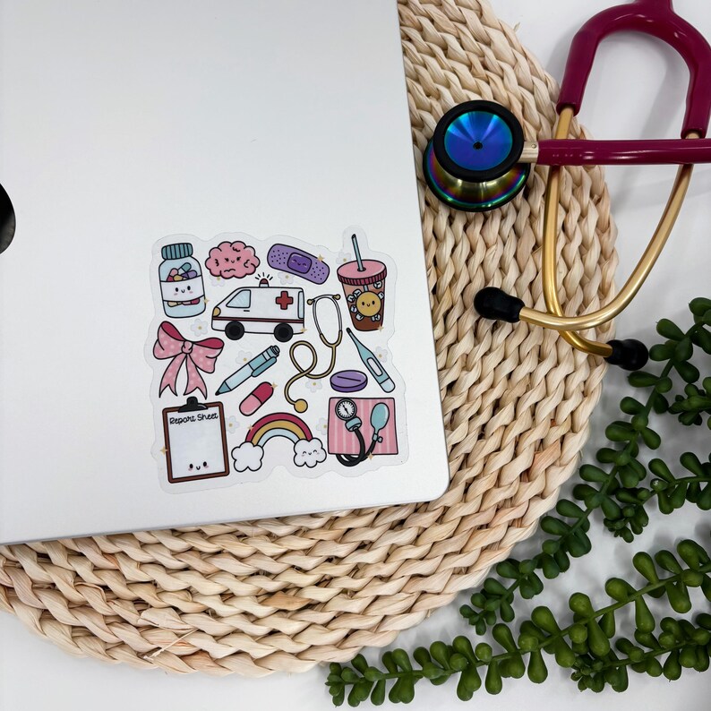 Nurse Sticker Collage, Cute Nurse Doodles Sticker, Medical Doodles ...