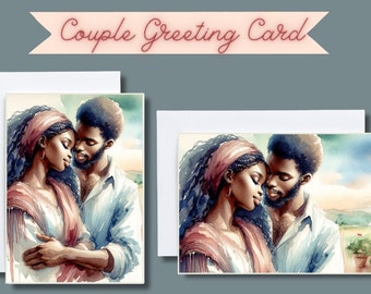 Black Couple Anniversary Card, Ethnic Greeting Card, Black Love, Card ...